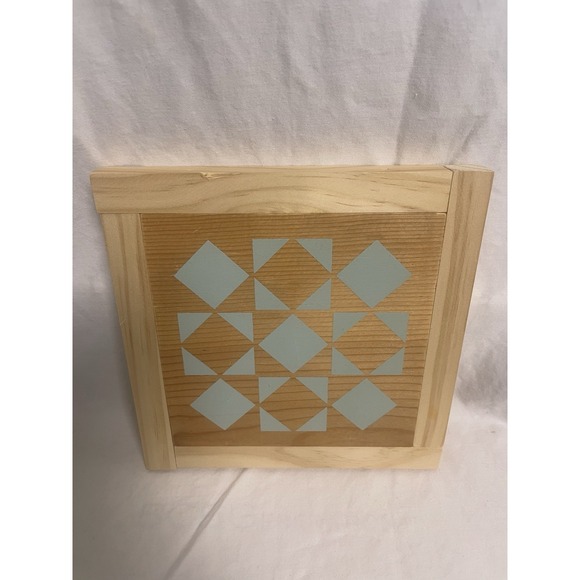 Handmade | Office | Handmade Wooden Mint Green Quilt Block Stencil Art ...
